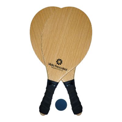 Vida Frescobol Blond Pin Stripe Beach Paddleball Racquet Set